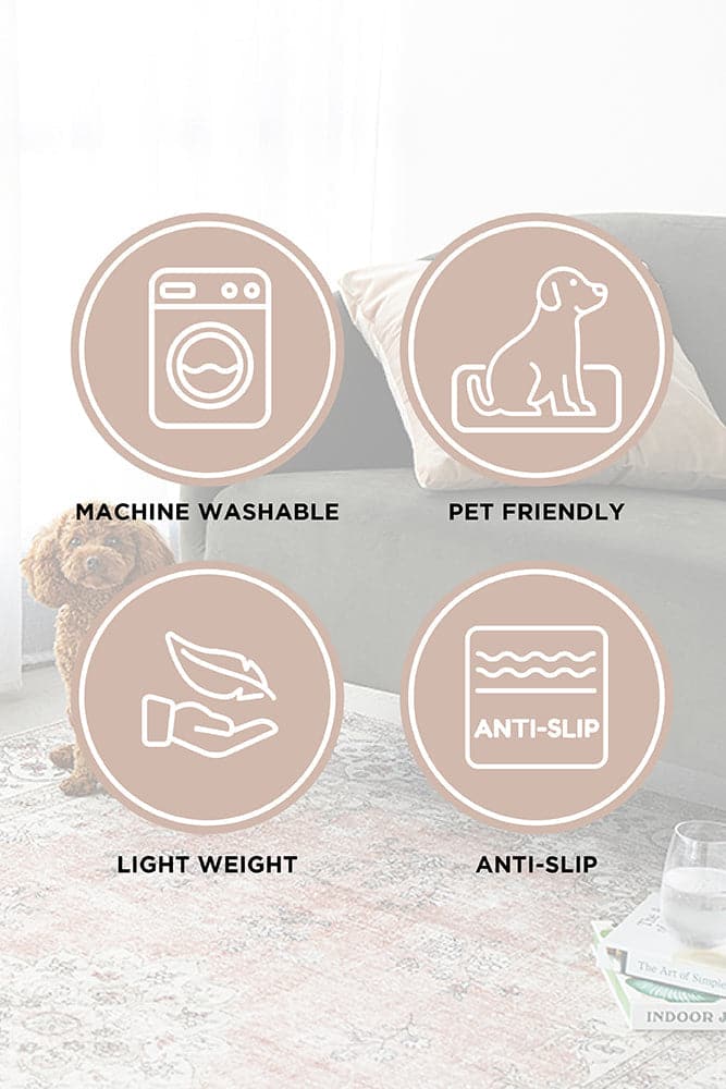 Rug Culture Bubble Blush Machine Washable Rug - Rugs Plus Online