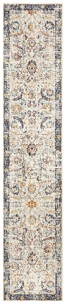 Transitional Peacock - Ivory [Runner] - Rugs Plus Online