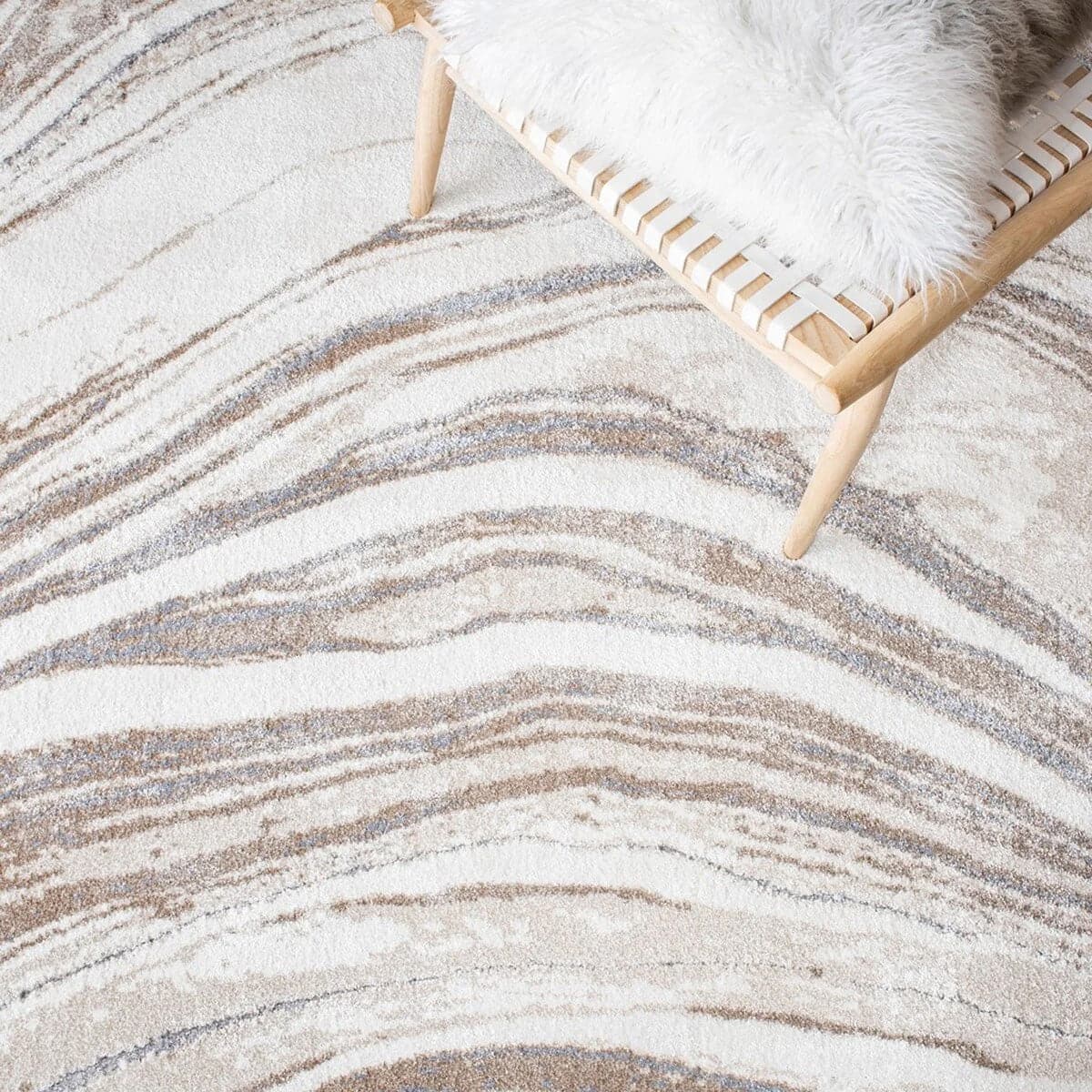 Mineral 333 Ivory Rug | Semi Shag Modern Rugs | Rugs Plus Online.
