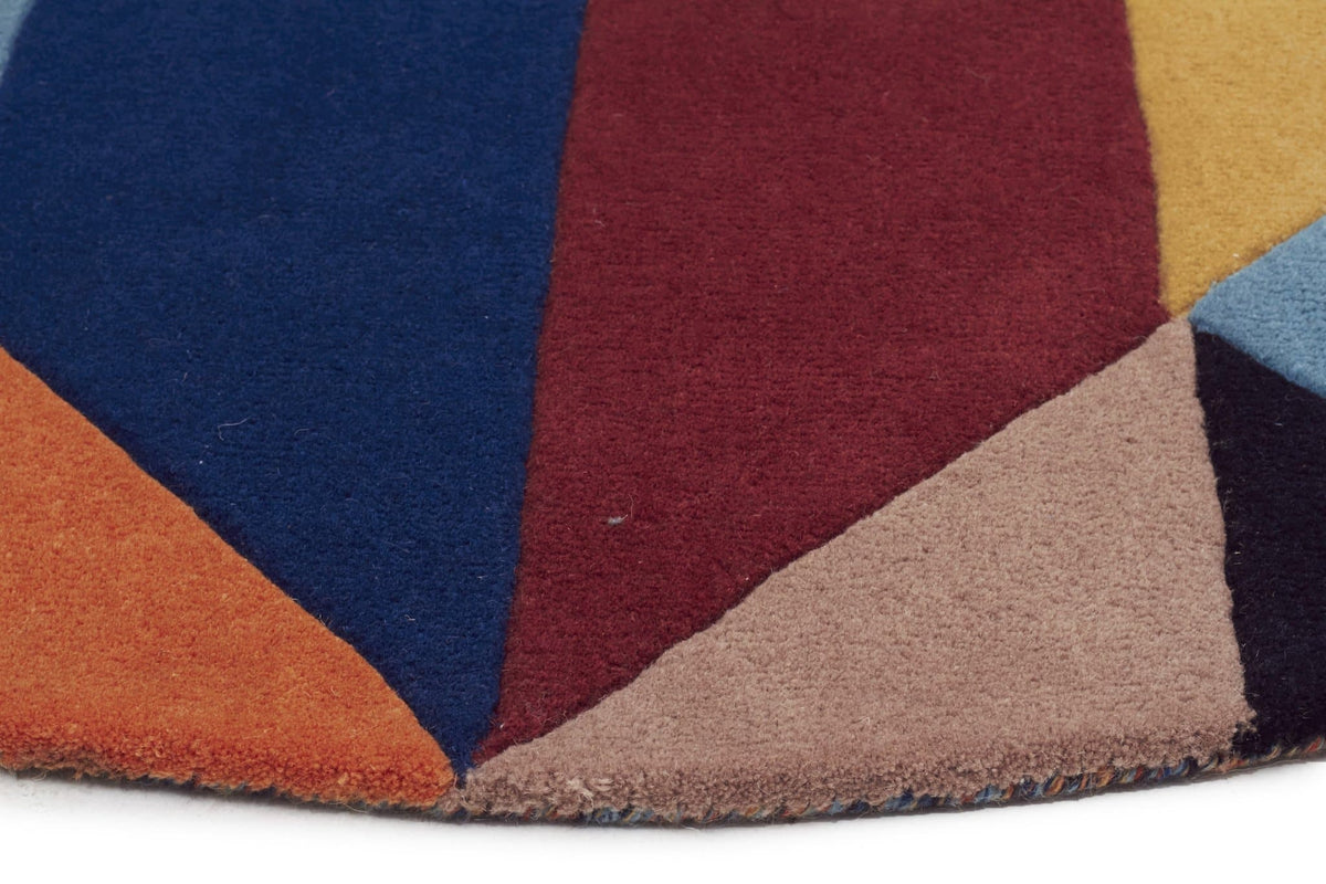 Matrix Pure Wool Sunset Multi Coloured | Round Rug | Rugs Plus Online
