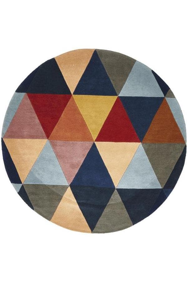 Matrix Pure Wool Multi Coloured | Round Rug | Rugs Plus Online