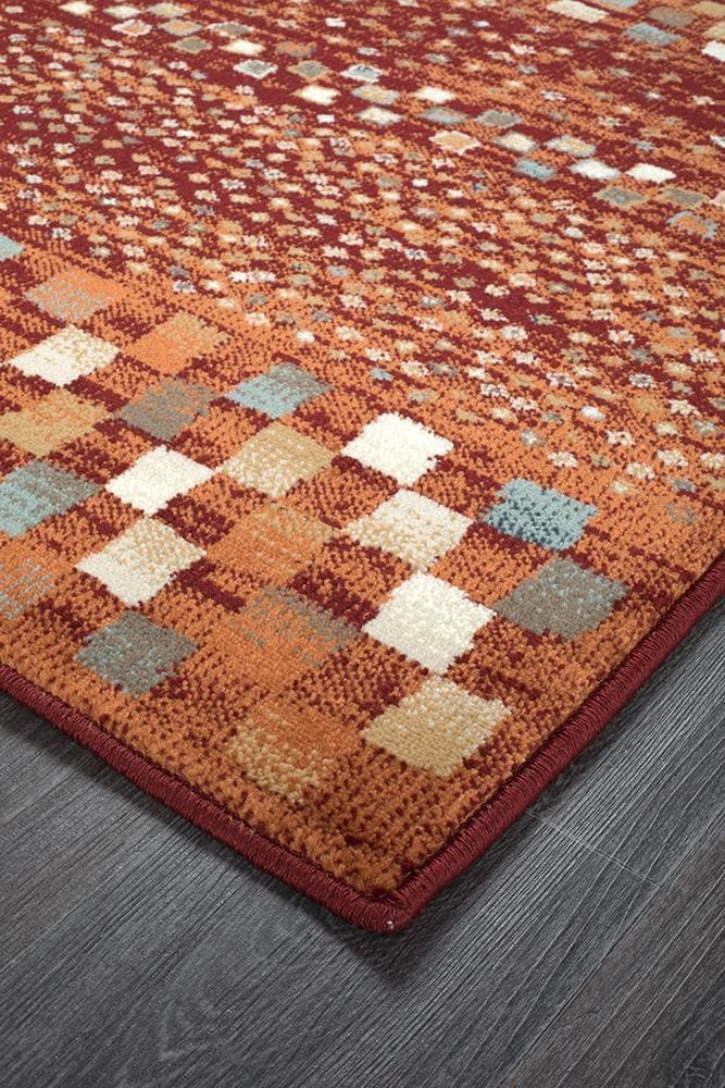Oxford Mayfair Squares - Rust - Rugs Plus Online