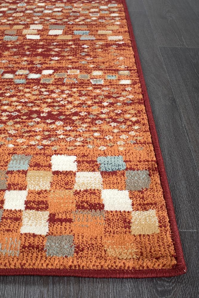 Oxford Mayfair Squares - Rust - Rugs Plus Online